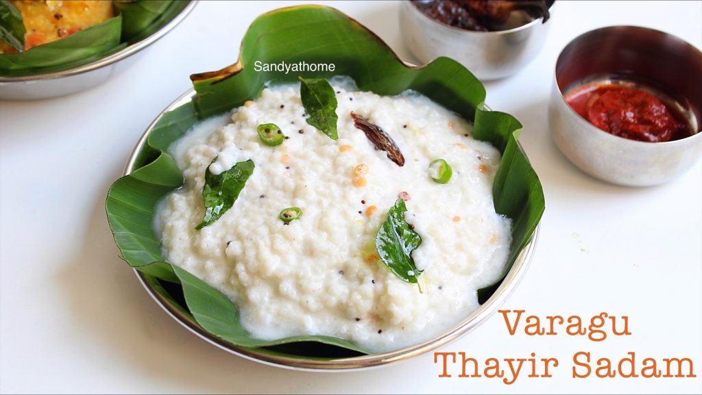 Varagu thayir sadam recipe, Millet curd rice | Sandhya's Recipes